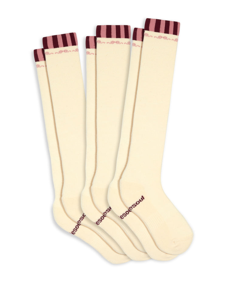 Lyssie Ultrahigh Sock 3 Pack Solid – doublesoul